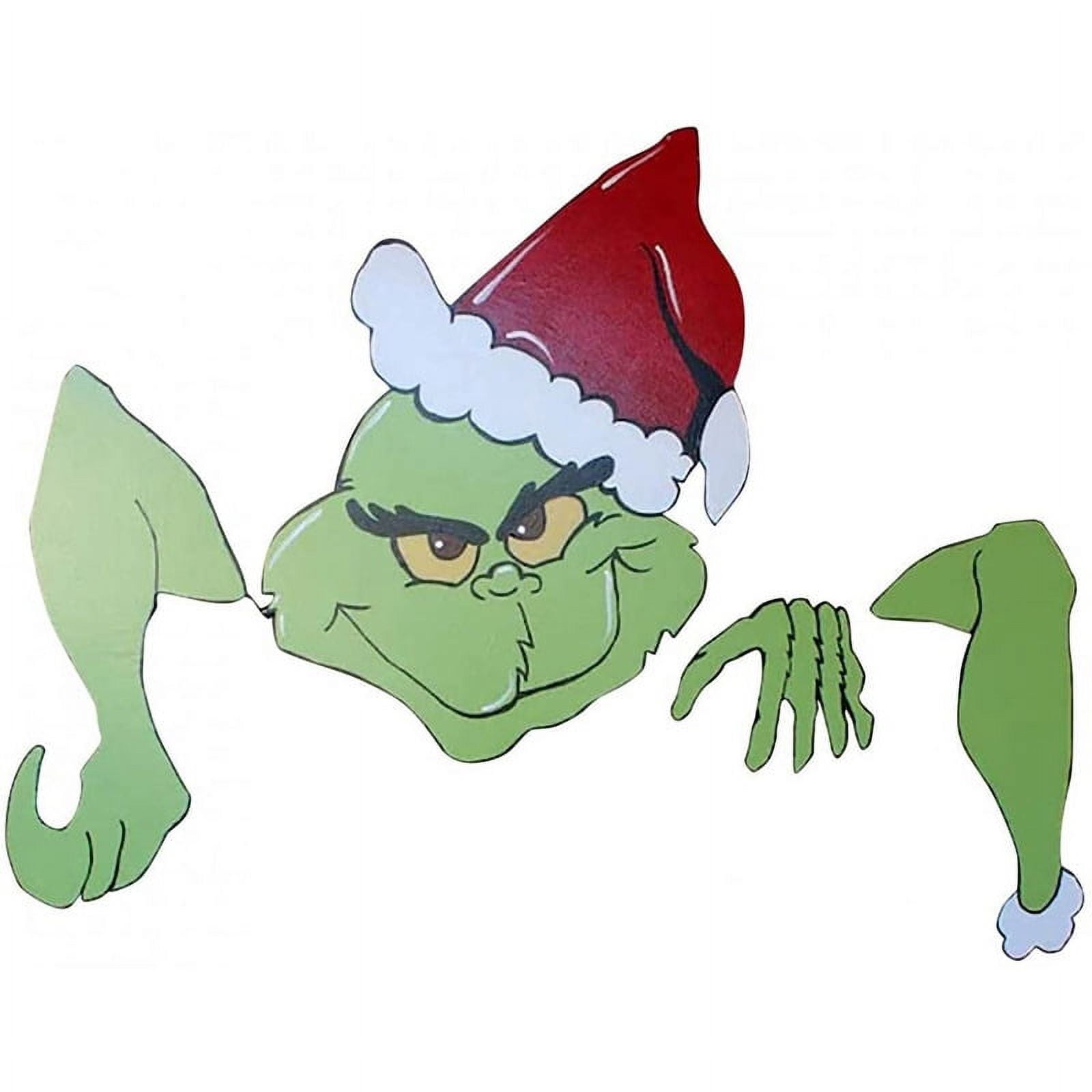 Cao yanrong Colorful Grinch Santa Fence Peeker, Outdoor Decoration ...