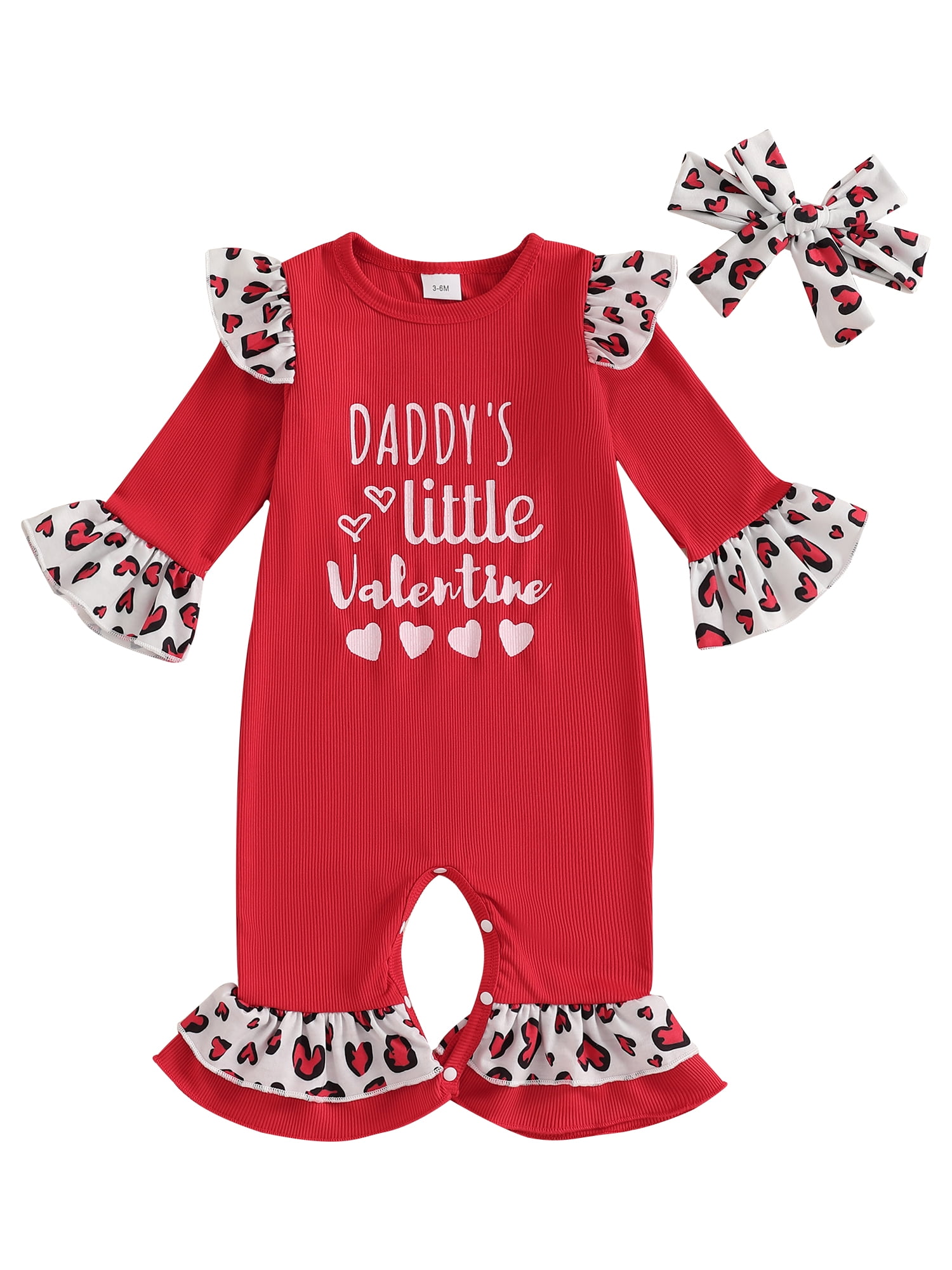 Caoirhny 0-18M Baby Girl Holiday Outfit, Clover/Heart Ruffle Long ...
