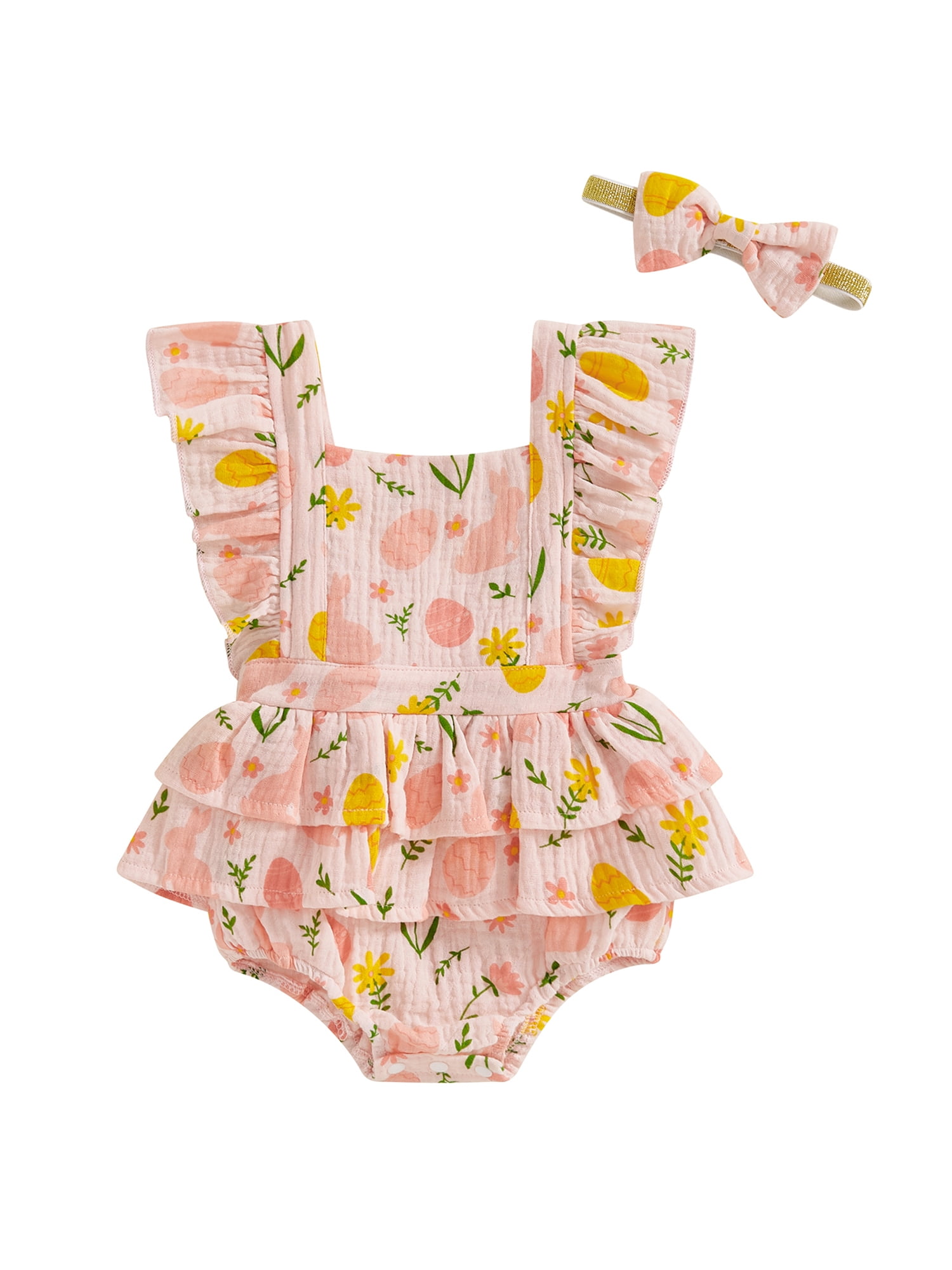 Caoirhny 0-18M Baby Girls Rompers Easter Clothes Easter Eggs Rabbit ...
