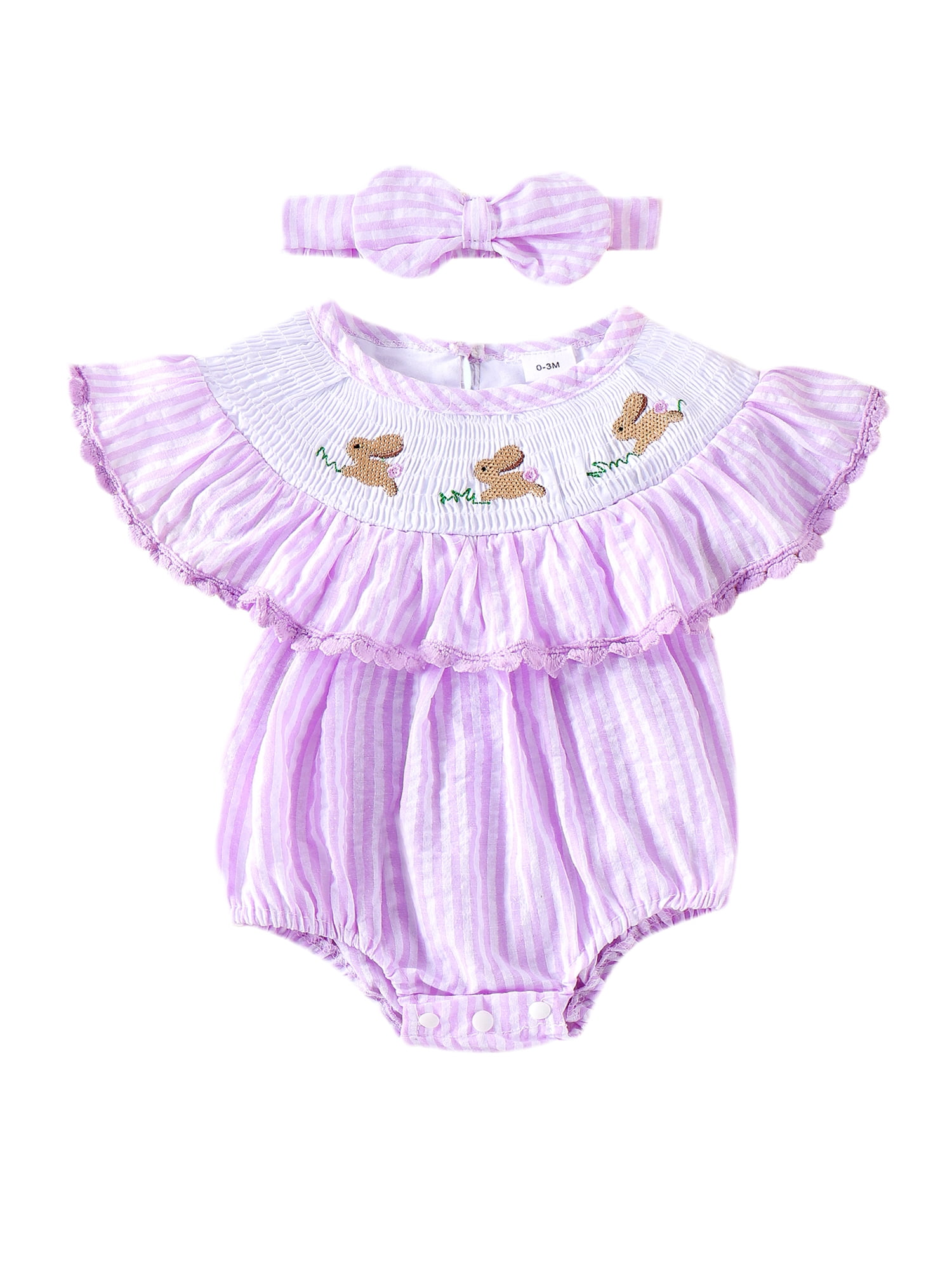 Caoirhny 0-18M Baby Girls Rompers Easter Clothes Rabbit Carrot ...