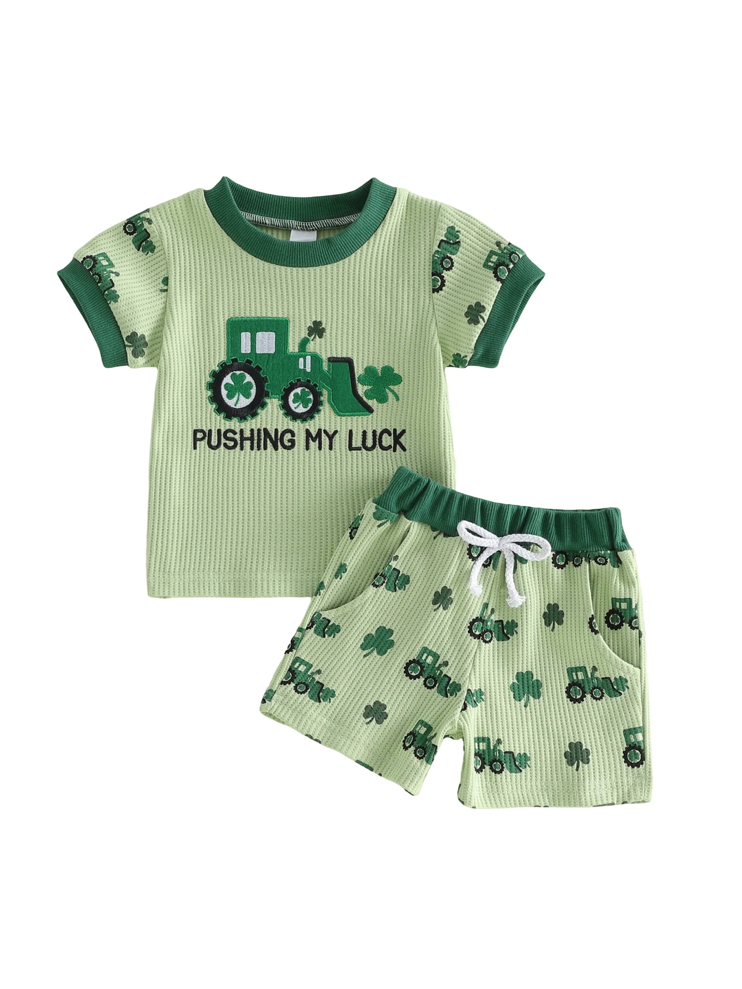 Caoirhny 2Pcs Toddler Boys Irish Outfit Short Sleeve Crew Neck Shamrock ...