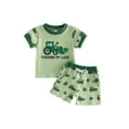 Caoirhny 2Pcs Toddler Boys Irish Outfit Short Sleeve Crew Neck Shamrock ...