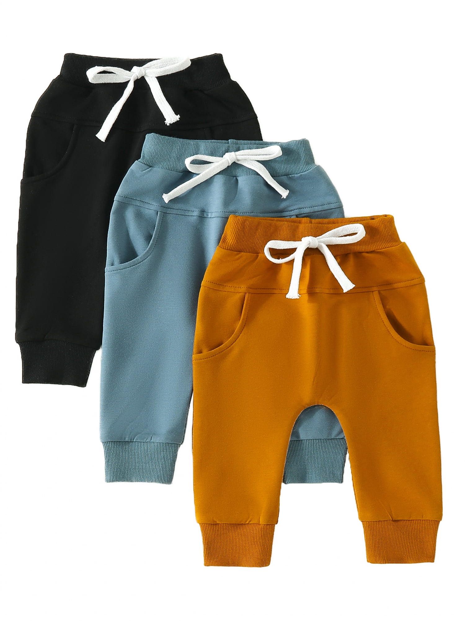 Caoirhny 3Pcs Pants Infant Harem Pants Toddler Active Joggers Pants ...