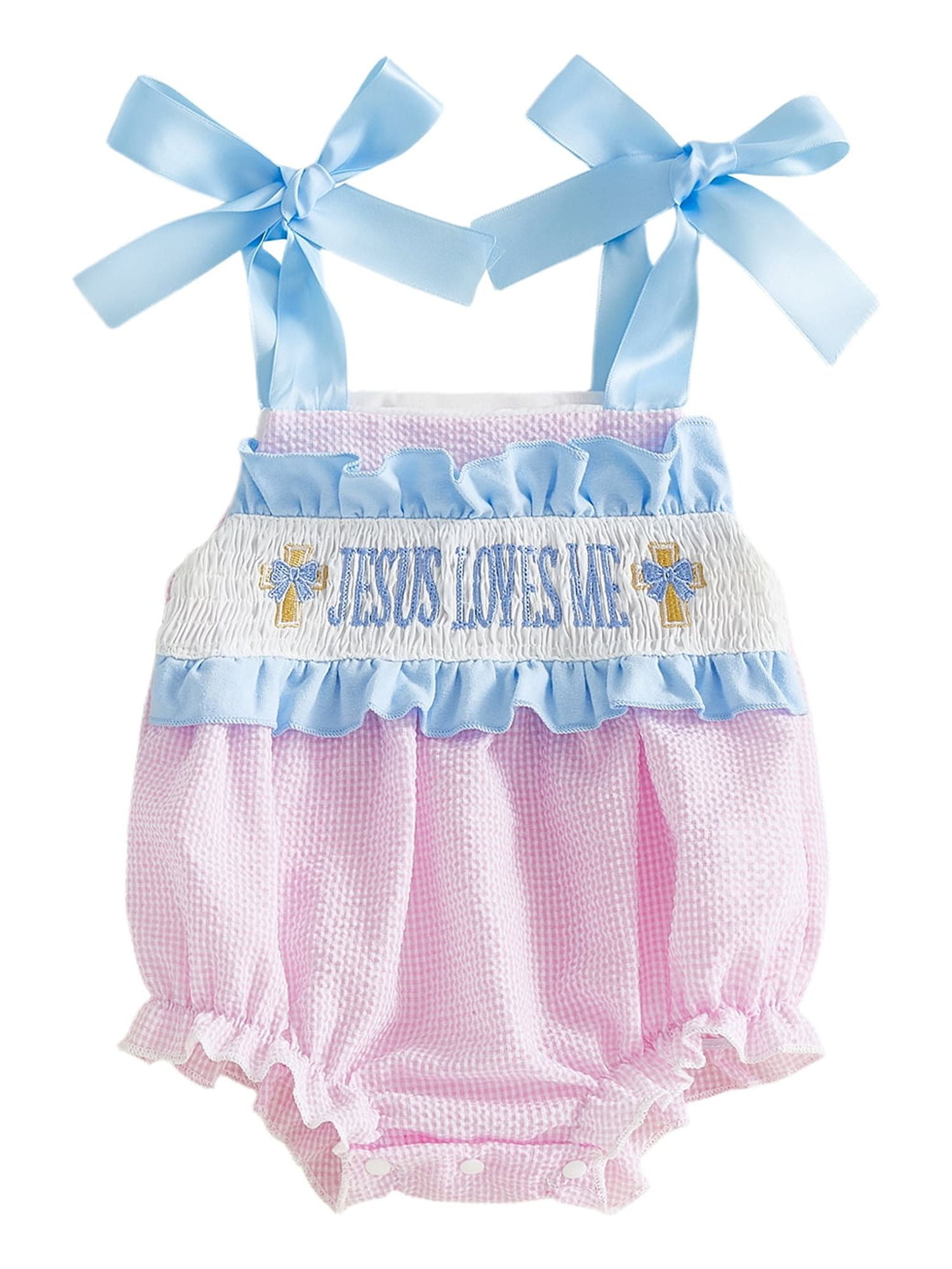 Caoirhny Easter Baby Girls Rompers Adorable Letter Embroidery ...