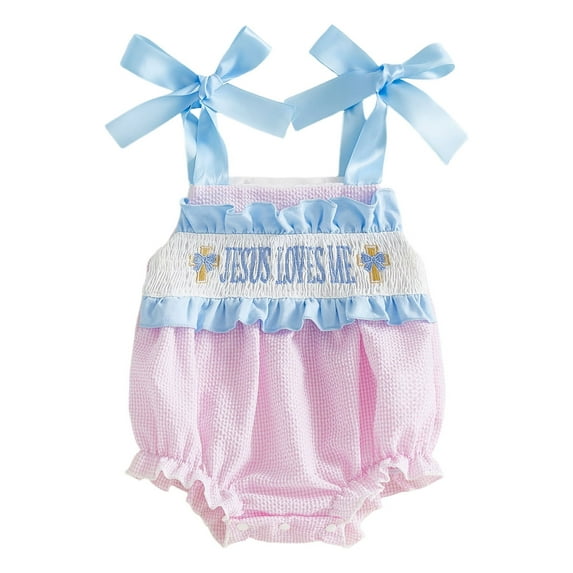 Caoirhny Easter Baby Girls Rompers Adorable Letter Embroidery ...