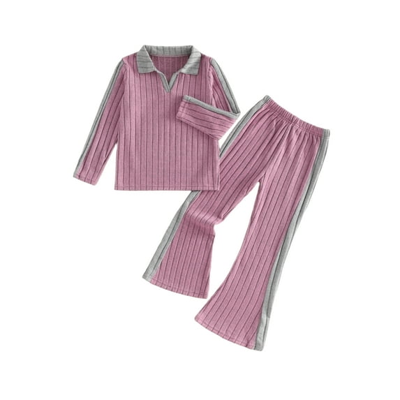 Caoirhny Girls Spring 2 Piece Outfits Fashionable Contrast Color Long ...