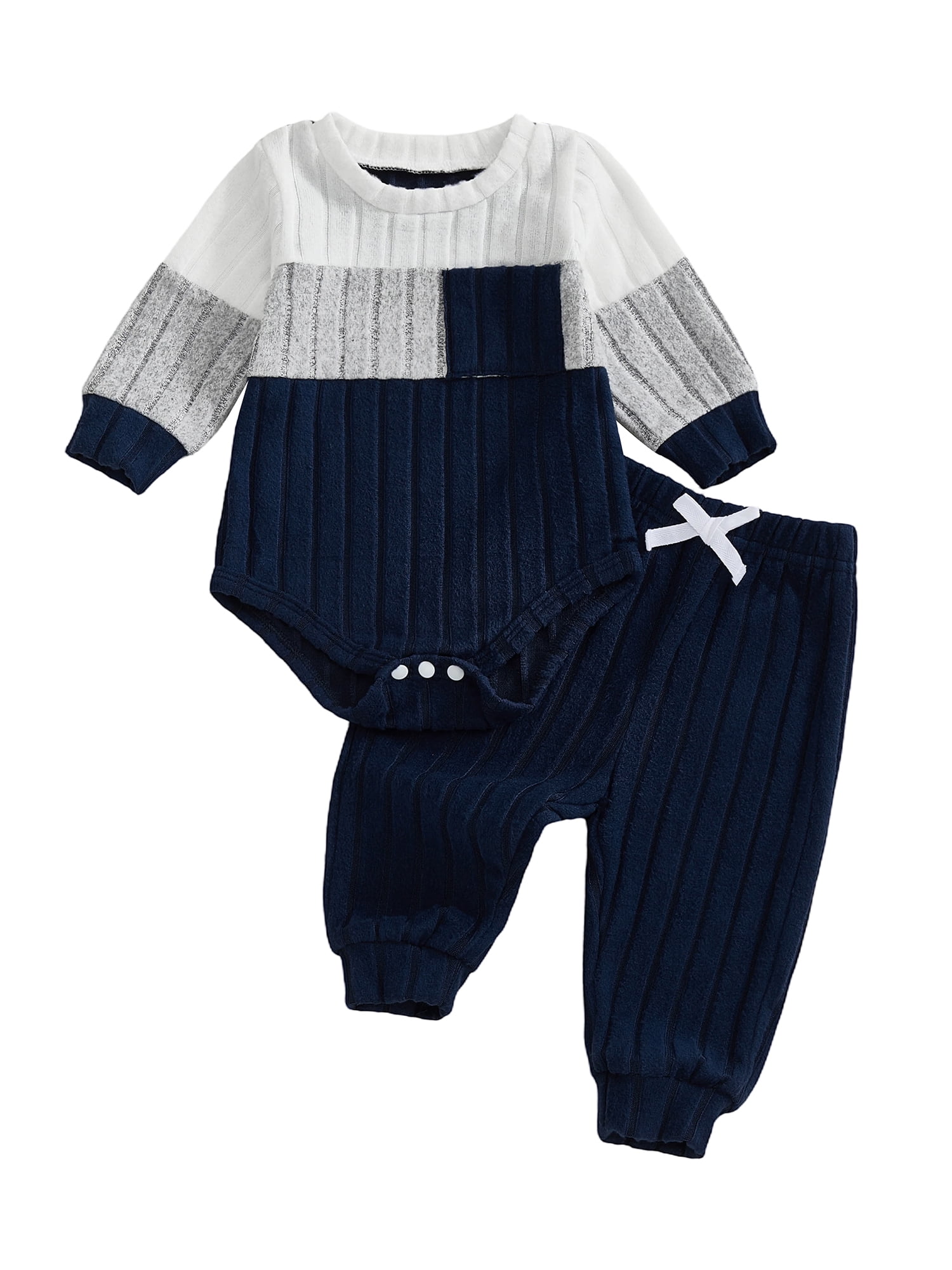 Caoirhny Infant Boy Girl Fall Outfits Long Sleeve Crew Neck Knit Romper ...