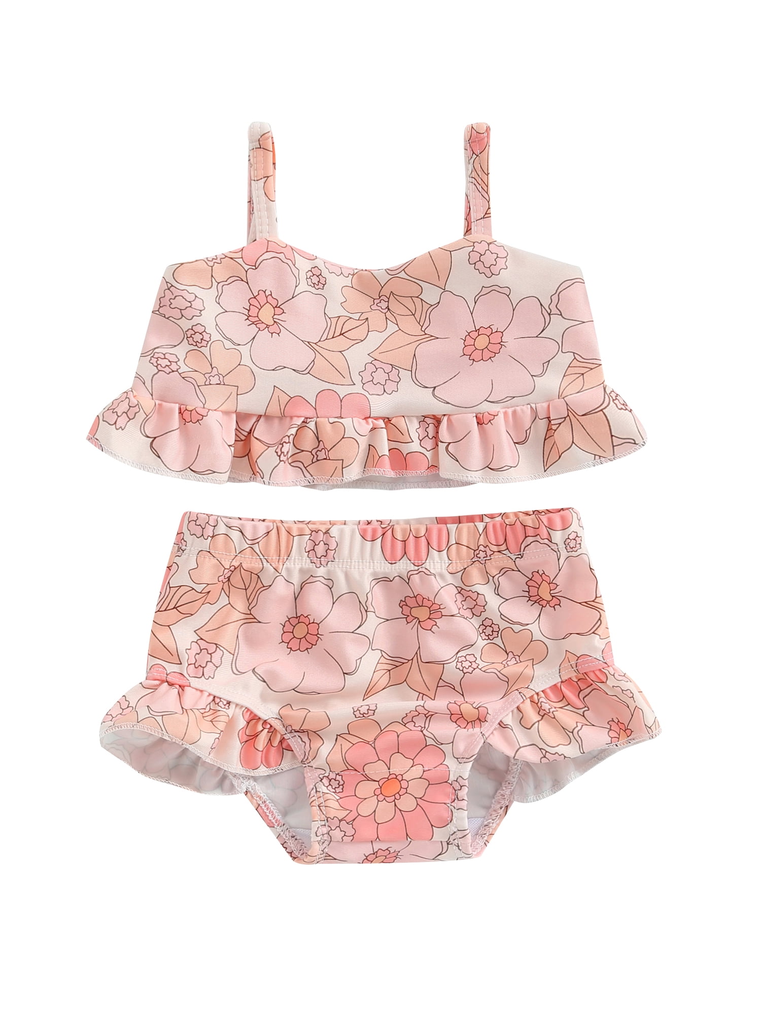 Caoirhny Kid Girl Bikini Swimsuit Sleeveless Off Shoulder Crop Vest ...