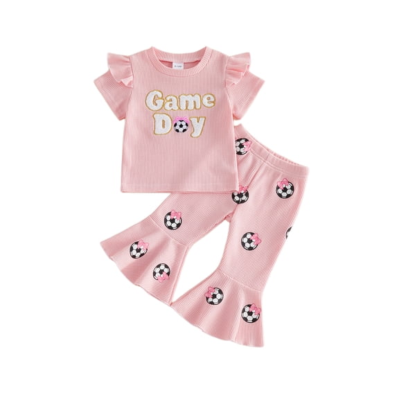 Caoirhny Kids Girl Summer Outfits Letter Embroidery Short Sleeves T ...