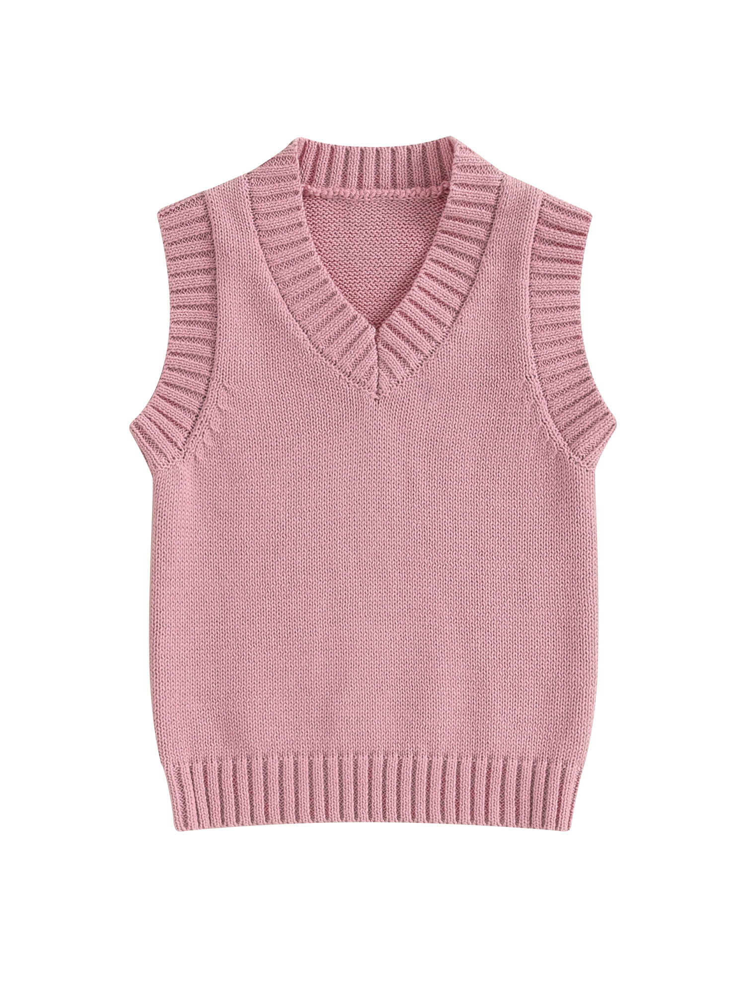 Caoirhny Kids Sweater Vest, Sleeveless V-neck Solid Knit Vest Fall ...