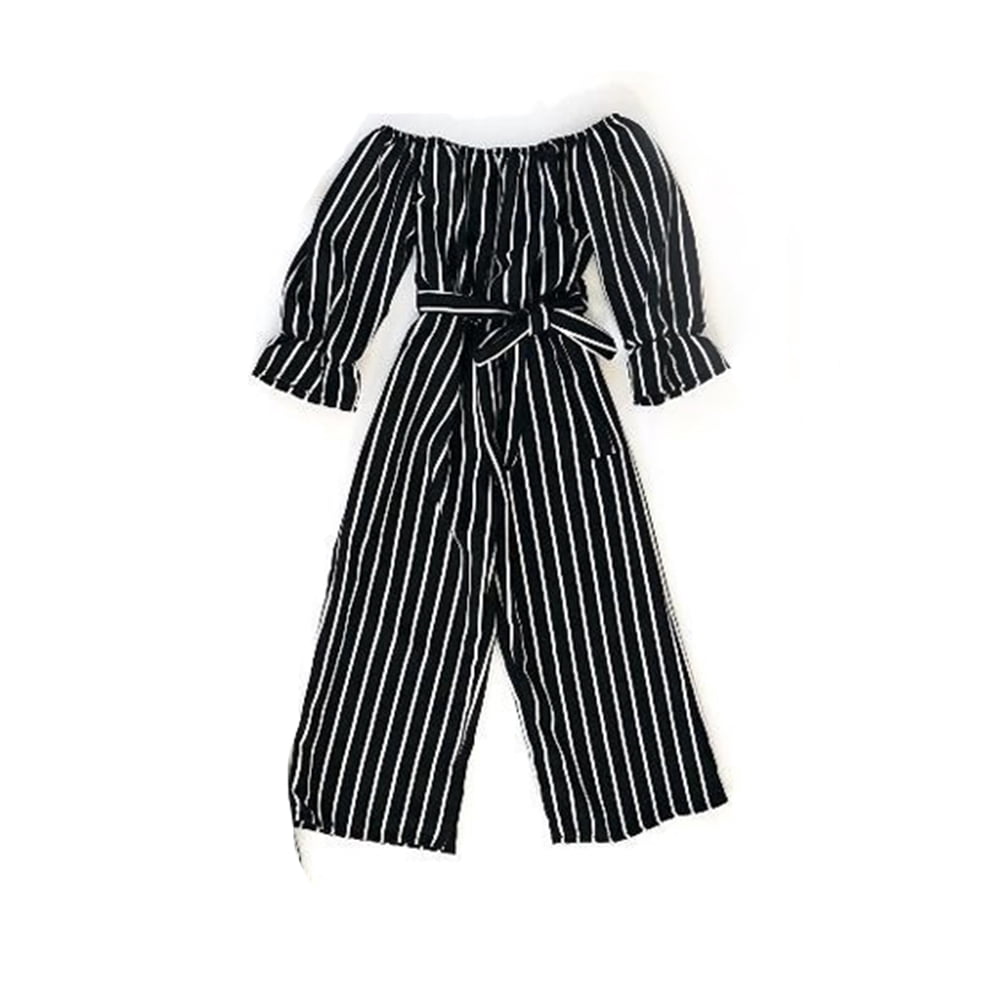 Caoirhny Mother Daughter Stripe Printing Jumpsuit, Parent-child Long ...