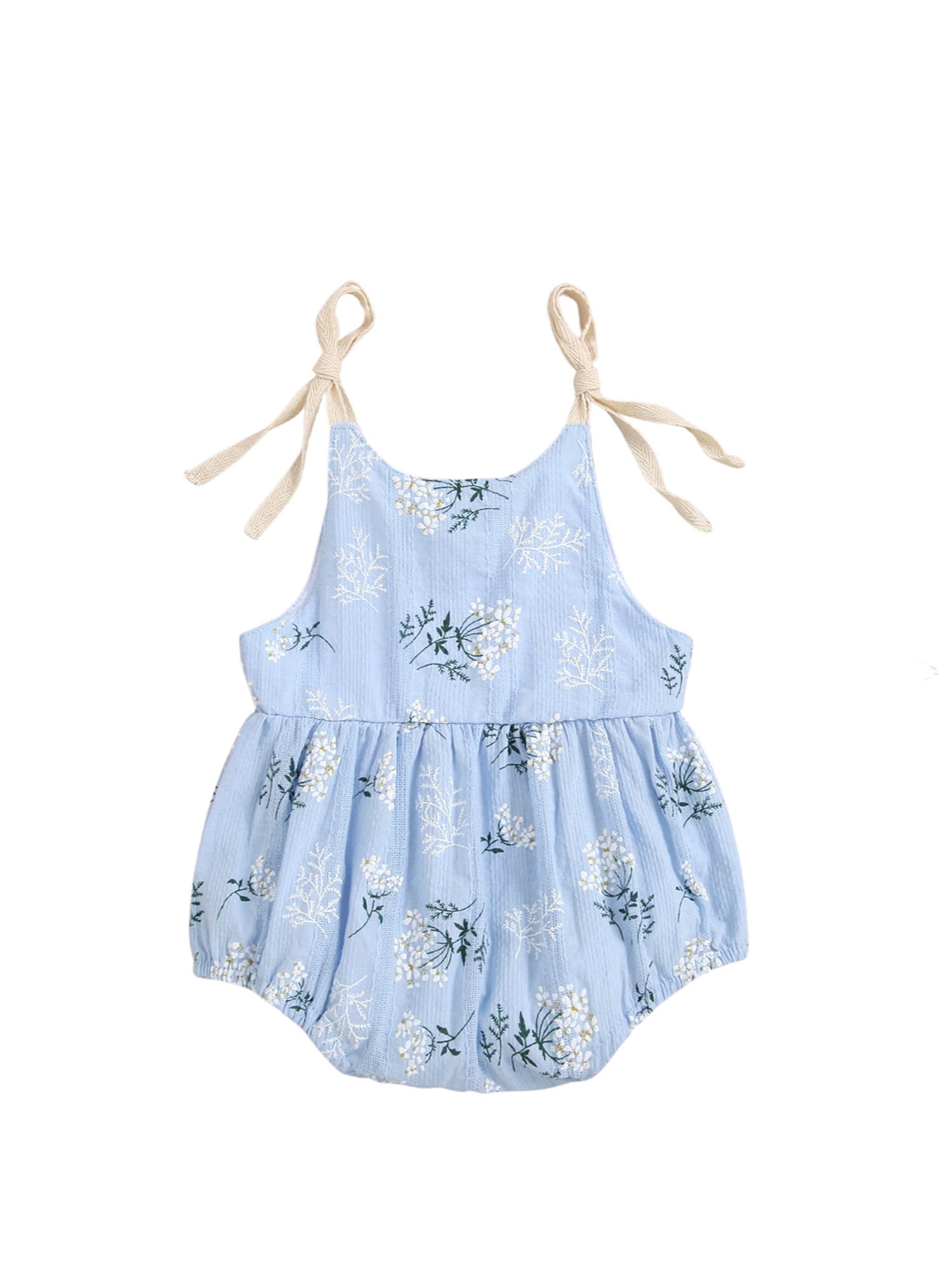 Caoirhny Newborn Summer Sleeveless Romper, Baby Girls Tie-up Plant ...