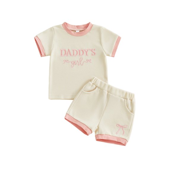 Caoirhny Toddler Baby Girls Clothing Set Cute Short Sleeve Letters ...