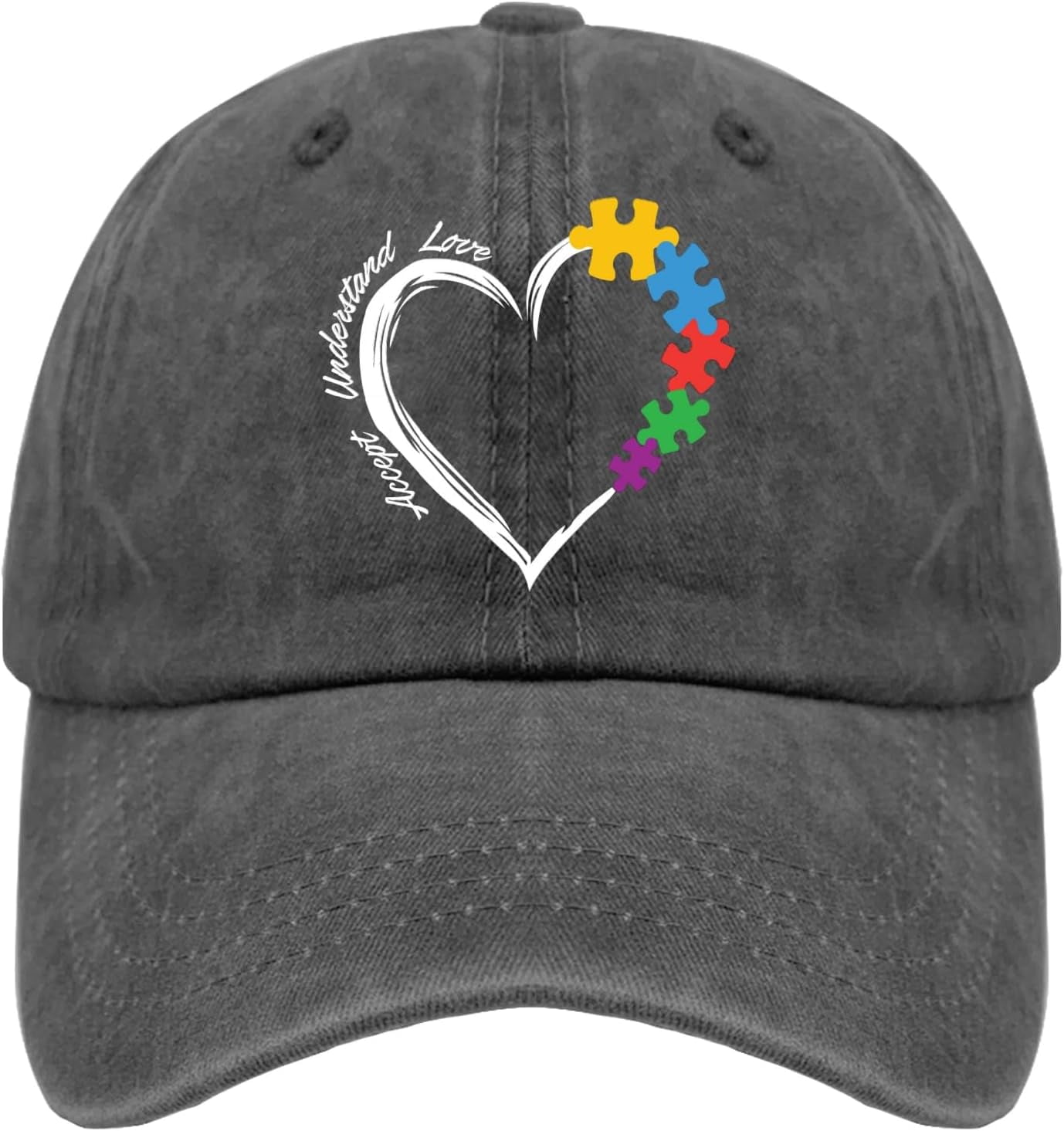 Cap Accept Understand Love Autism Awareness Dad Hats, Vintage Baseball ...