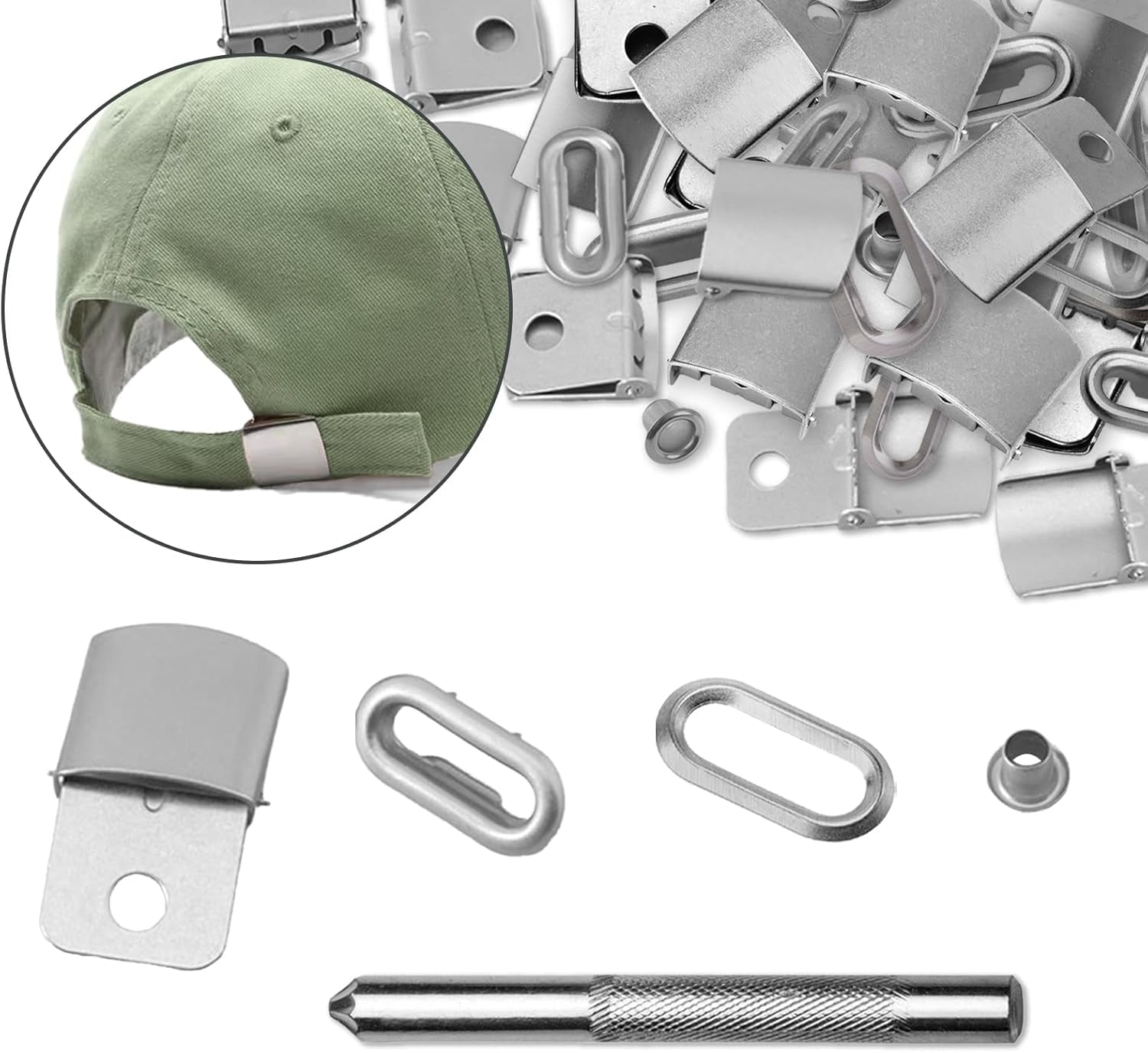 Cap Buckle, 36 Sets Metal Cap Hat Buckles Replacement Adjustable Buckle ...