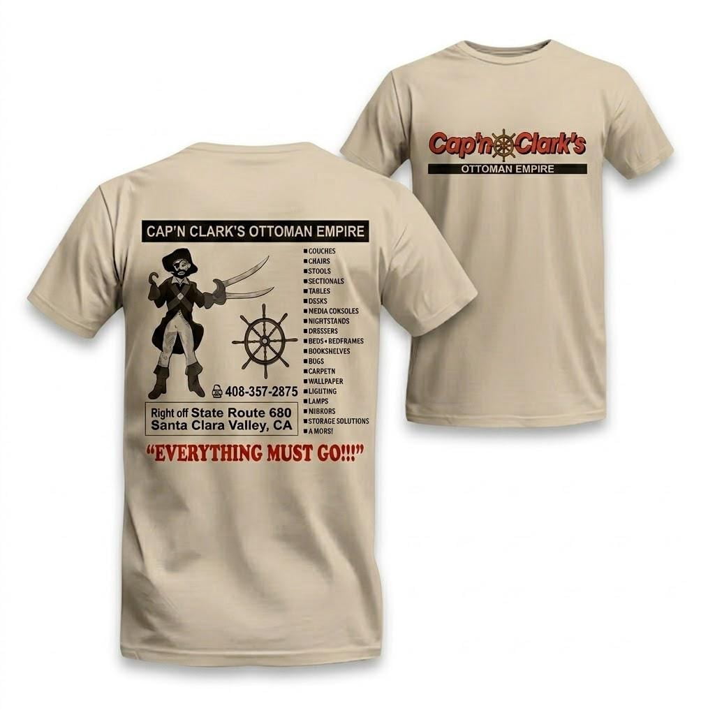 Cap Clark Ottoman Empire T-Shirt, Funny Pirate Furniture Store Shirt ...