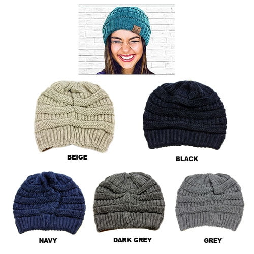 Cap - Knitted Beanie Caps – Beige Color - Walmart.com