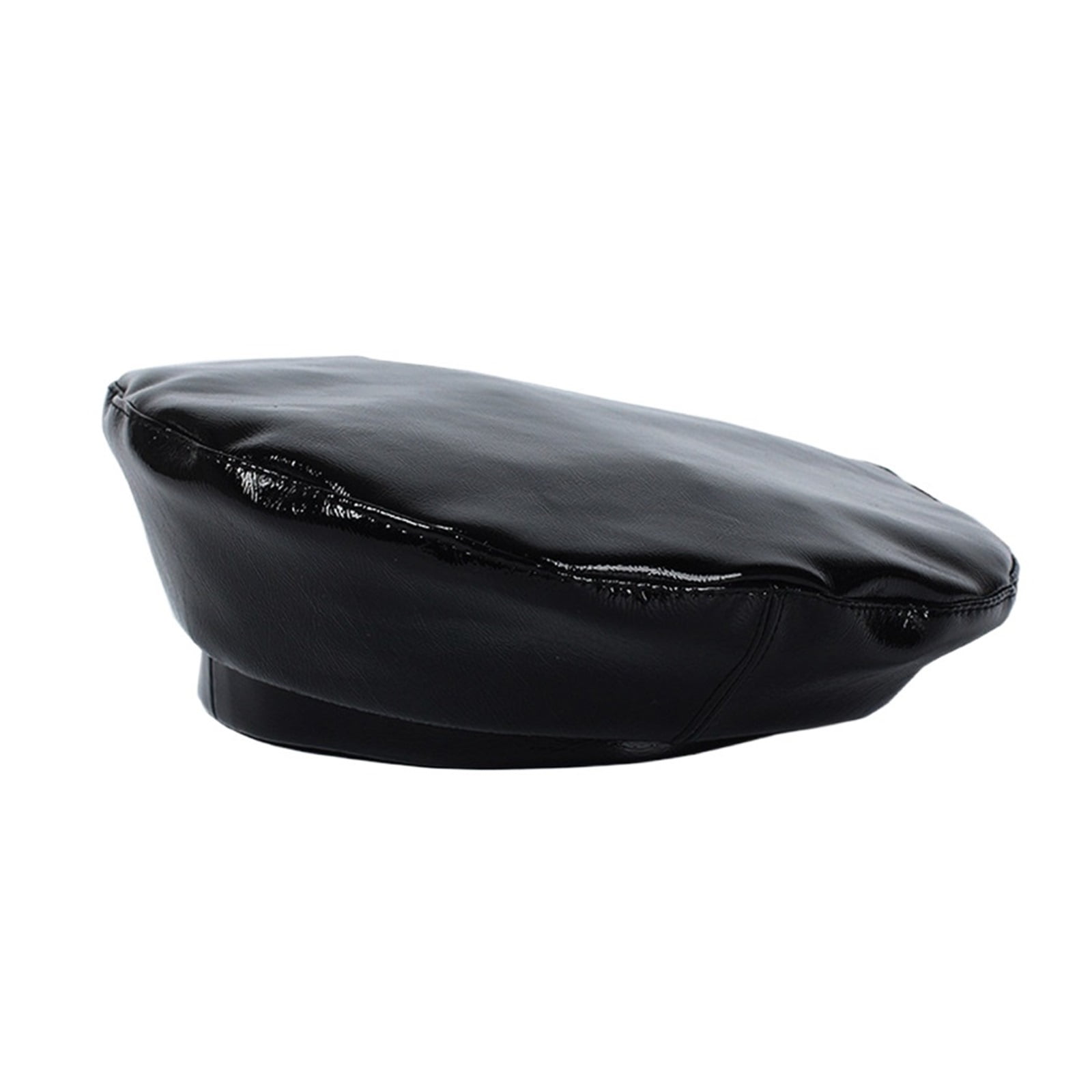Cap, Leather Woman Beret Black Vintage French Painter Hats Female Solid ...