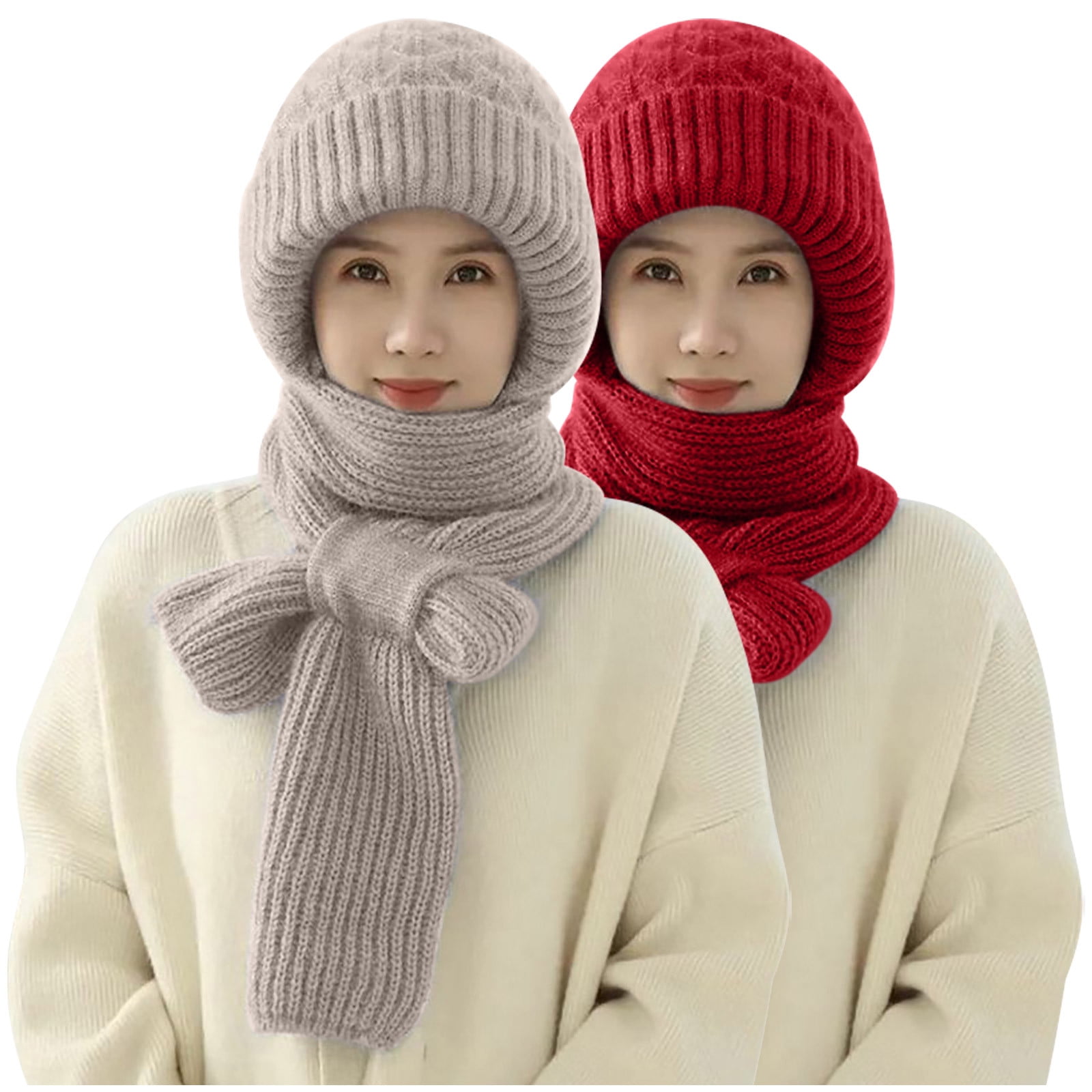 Cap Scarf 2 in 1 Under $5! Kadlawus 2PC Integrated Ear Protection ...