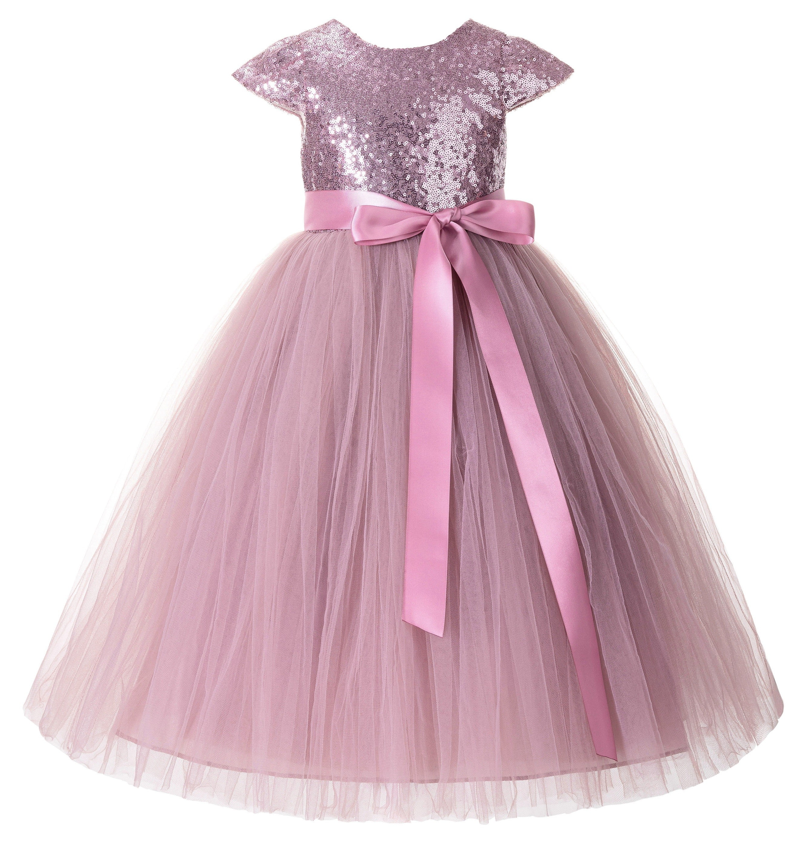 Cap Sleeves Sequin Formal Flower Girl Dress Junior Pageant Dresses 211 ...