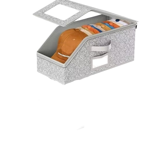 Cap Storage Organizer, Foldable Large Capacity Hat Storage Box with ...
