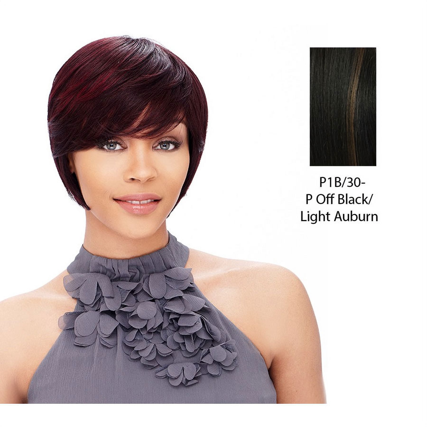 Cap Weave! Wig Human Hairvictoria,Off black base with light auburn ...