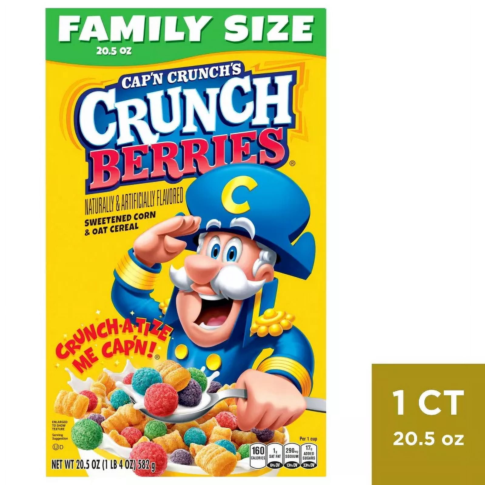 Cap'n Crunch Berries Family Size Cereal - 20.5oz, Cap'n Crunch Berries ...