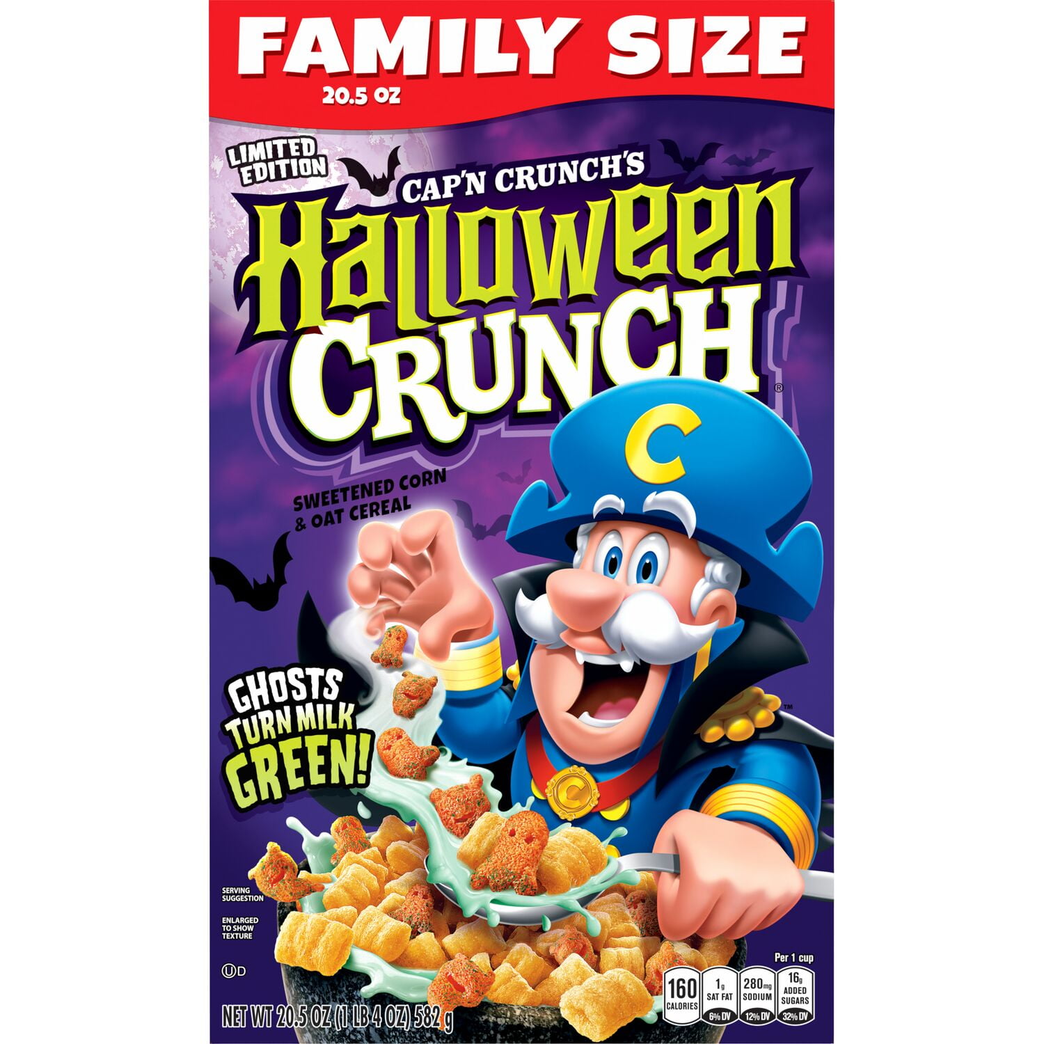 Cap'N Crunch Halloween Crunch Sweetened Corn & Oat Crunchy Cereal 20.5 ...