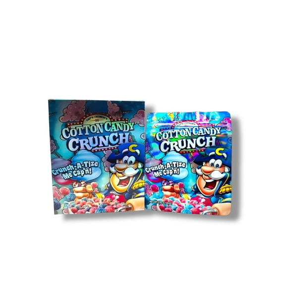Cap’n Crunch Cotton Candy Mylar Bags + Boxes 100pc 3.5g Resealable ...