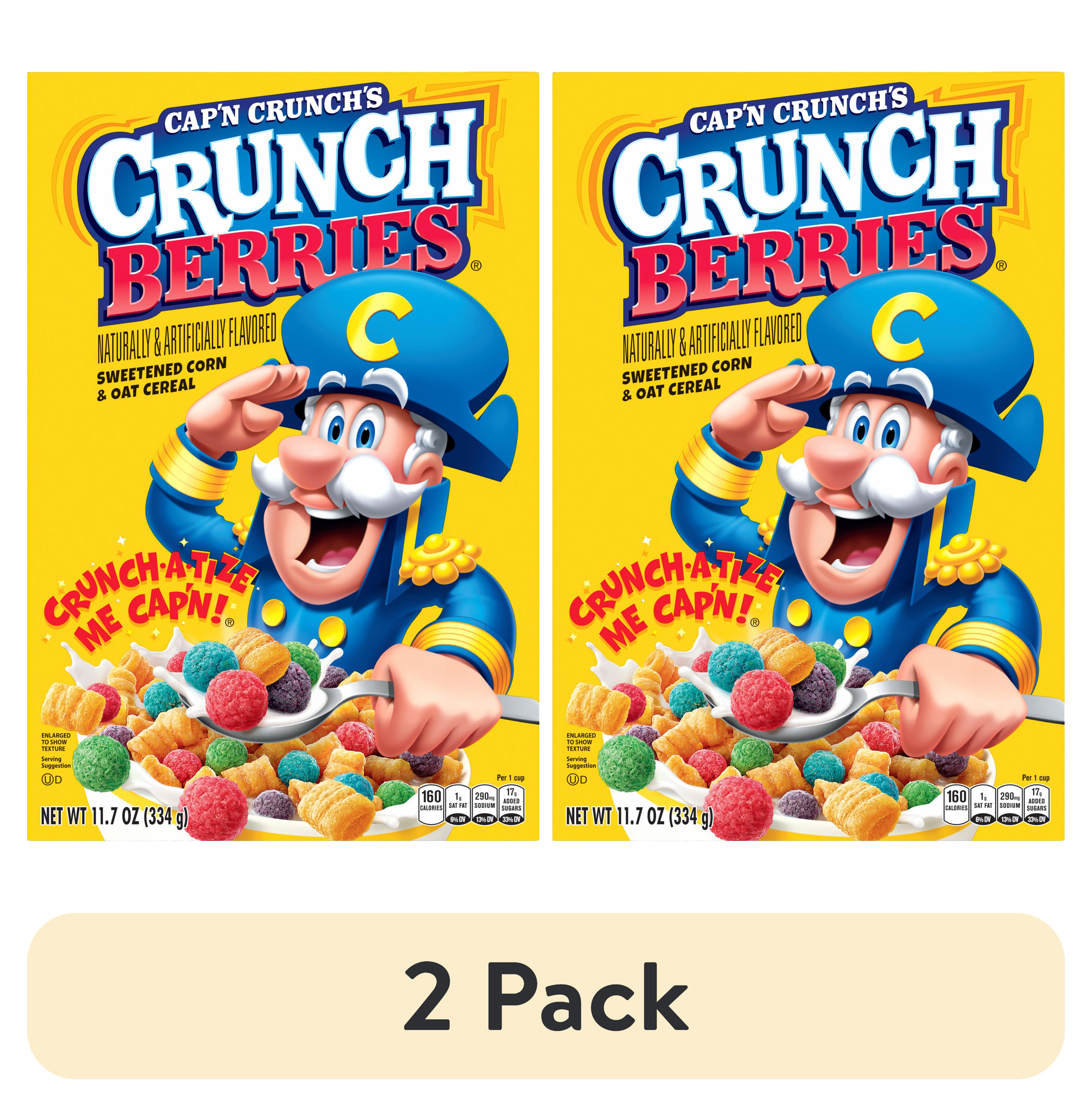 (2 pack) Cap'n Crunch, Crunch Berries, Kid's Cereal, 11.7 oz Packaged ...
