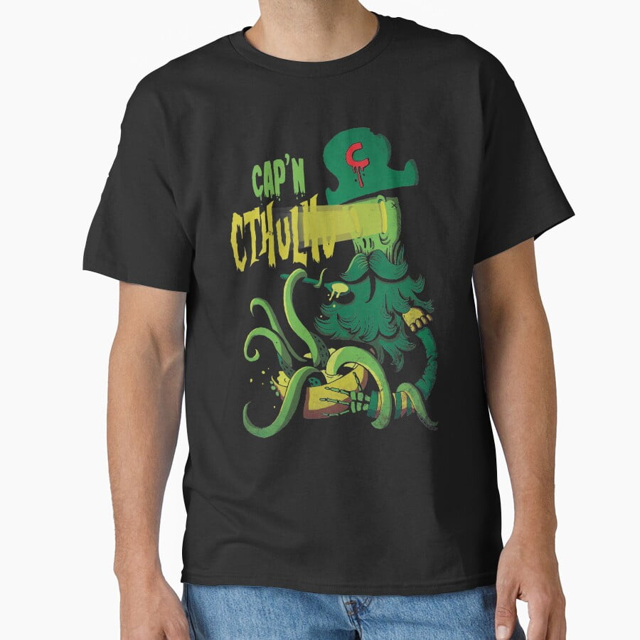Cap’n Cthulhu Nautical Mythos Creature with Festive Energy Unisex T ...