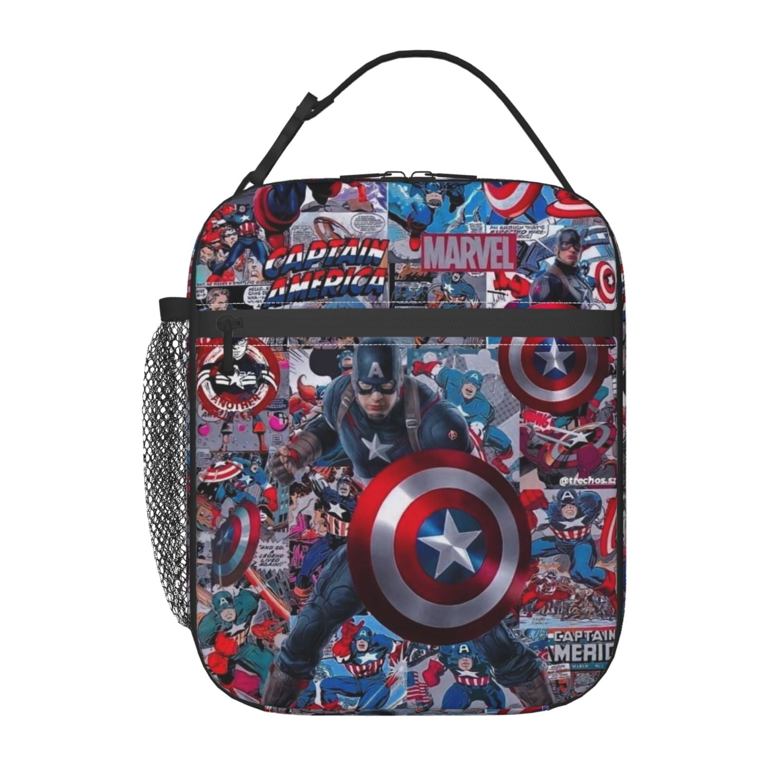 Cap-tain America Lunch Bag Premium Portable Insulated Handles Thermal ...