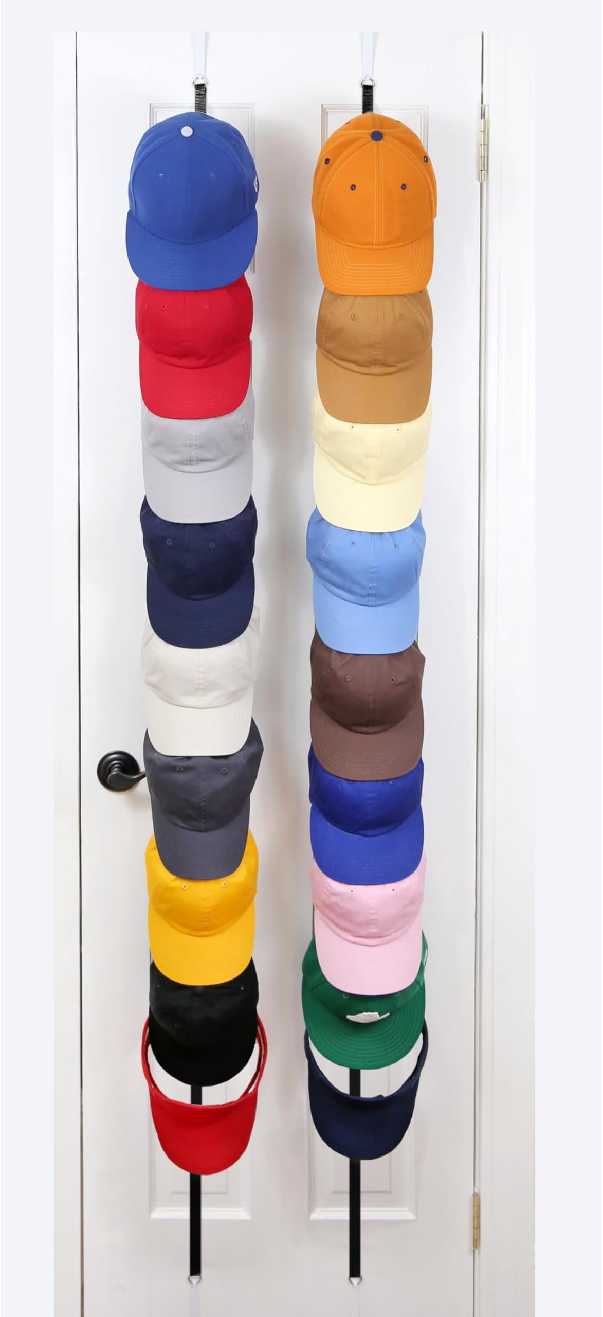 CapRack | Over-The-Door Hat Organizer for Baseball Caps | 2 Straps ...