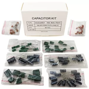 Capacitor Kit, 90 Assorted Disk, Mylar, And Electro Capacitors In ...