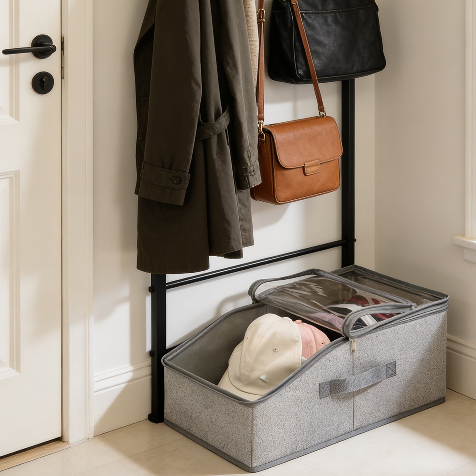 Capacity Hat Storage Box Stackable Clear Window Hat Holder Closets Hat ...