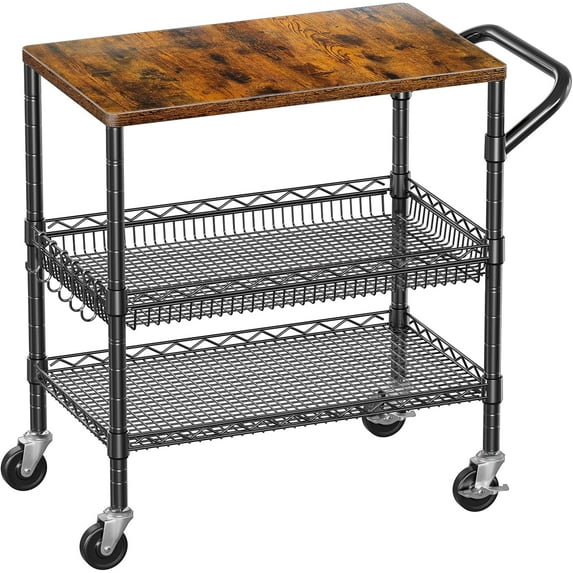 Capacity Heavy Duty Rolling Utility Cart, NSF Rolling Carts with Wheels ...