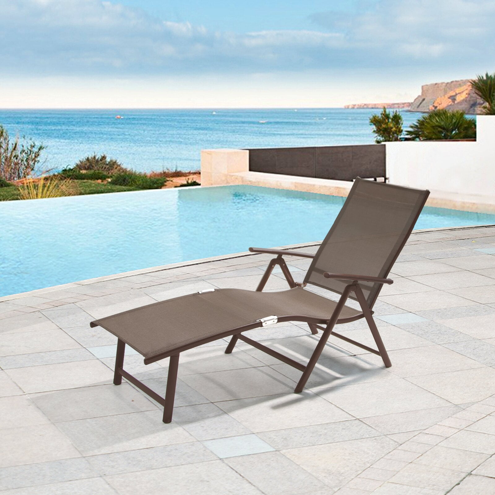 Capavella 45'' Long Reclining Steamer, Folding: Yes, Number of ...