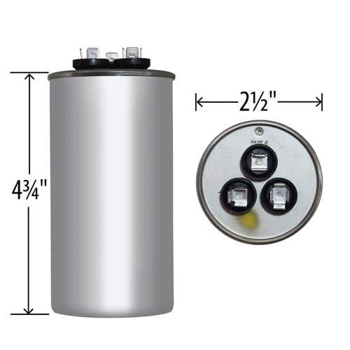 Capcom 27L1226 70 + 5 uf MFD 440 Volt VAC - GE Genteq Replacement Round ...