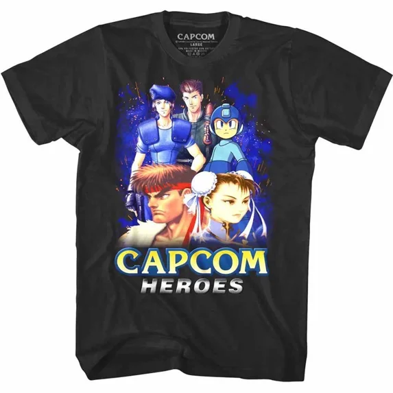 Capcom Heroes Characters Men's T Shirt Vintage Gamer Ryu Chun Li ...