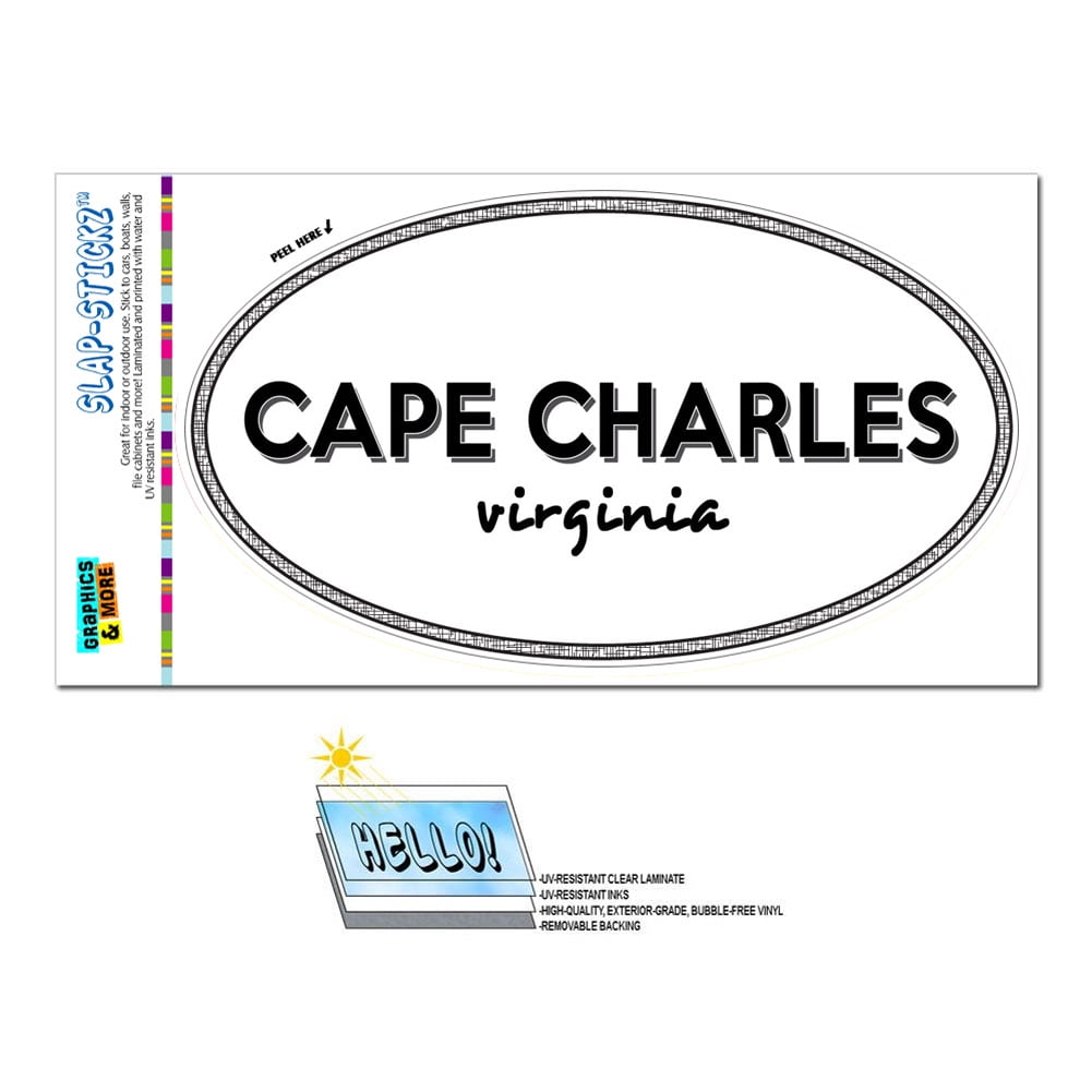 Cape Charles, VA - Virginia - Black and White - City State - Oval ...