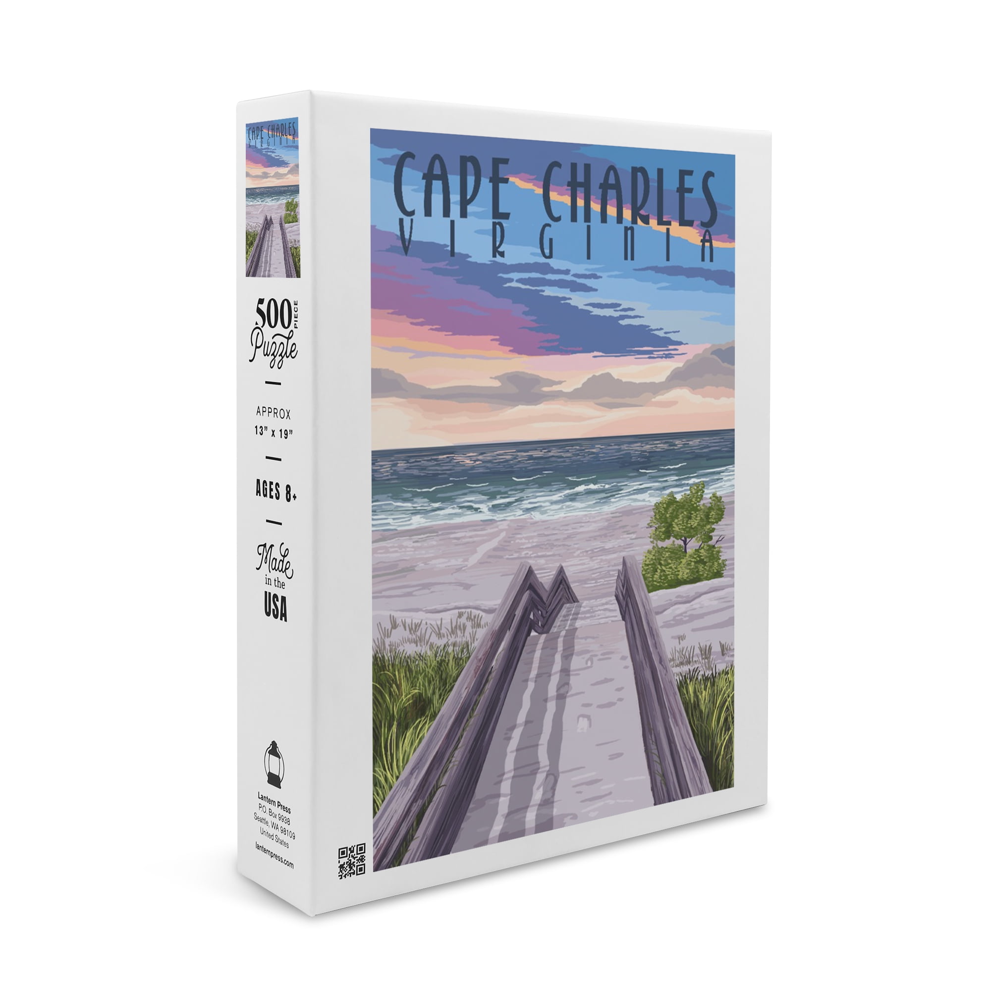 Cape Charles, Virginia, Beach Boardwalk Scene (19x27 inches, Premium ...