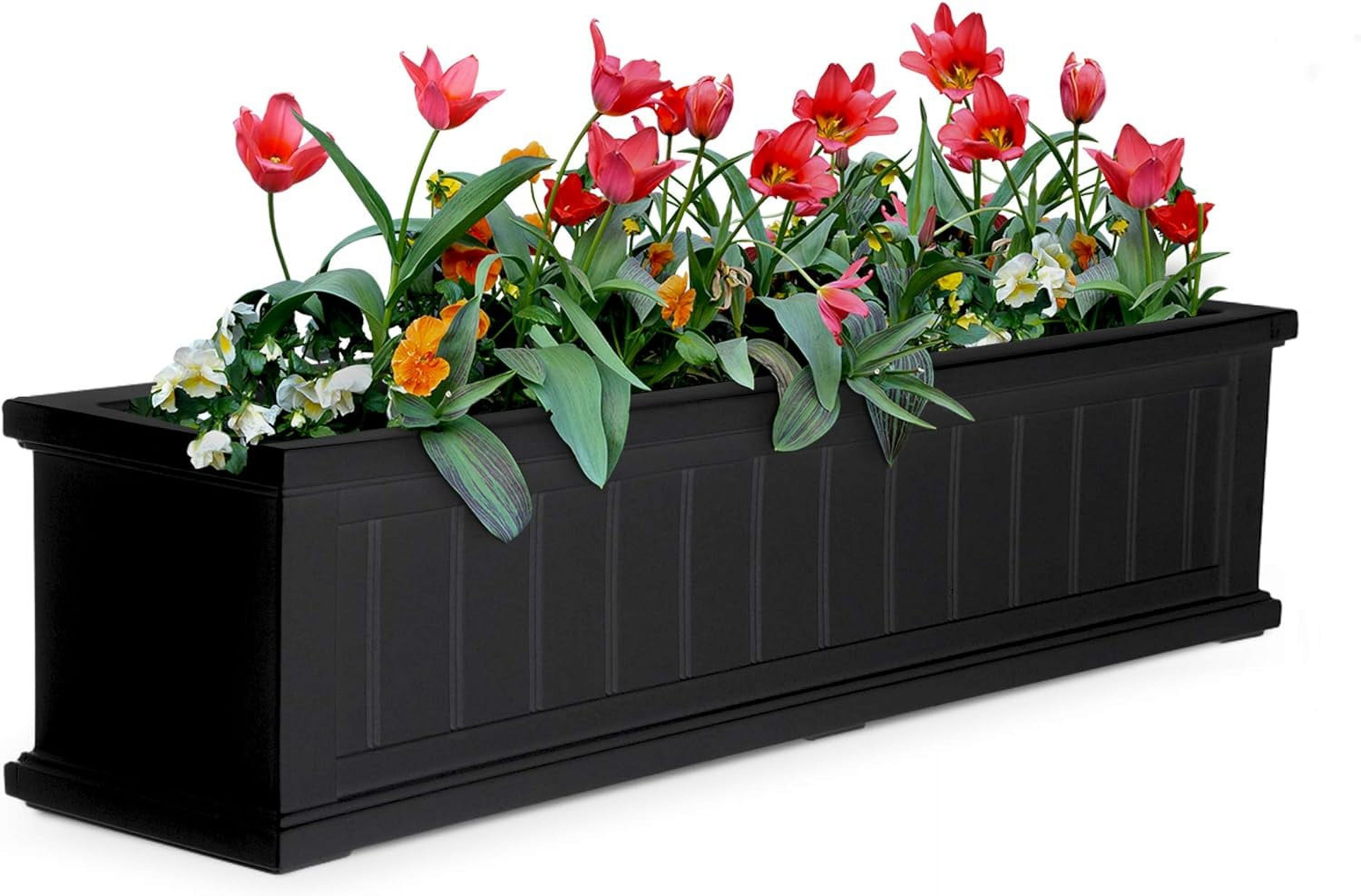 Cape Cod 4Ft Window Box - Black - 48In L X 11In W X 10.8In H ...