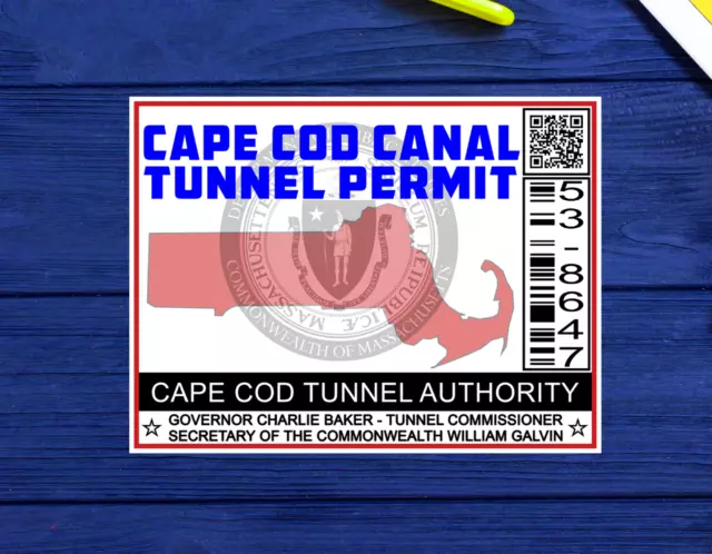 Cape Cod Canal Tunnel Permit Sticker Decal Sticker Car Van Truck Indoor ...