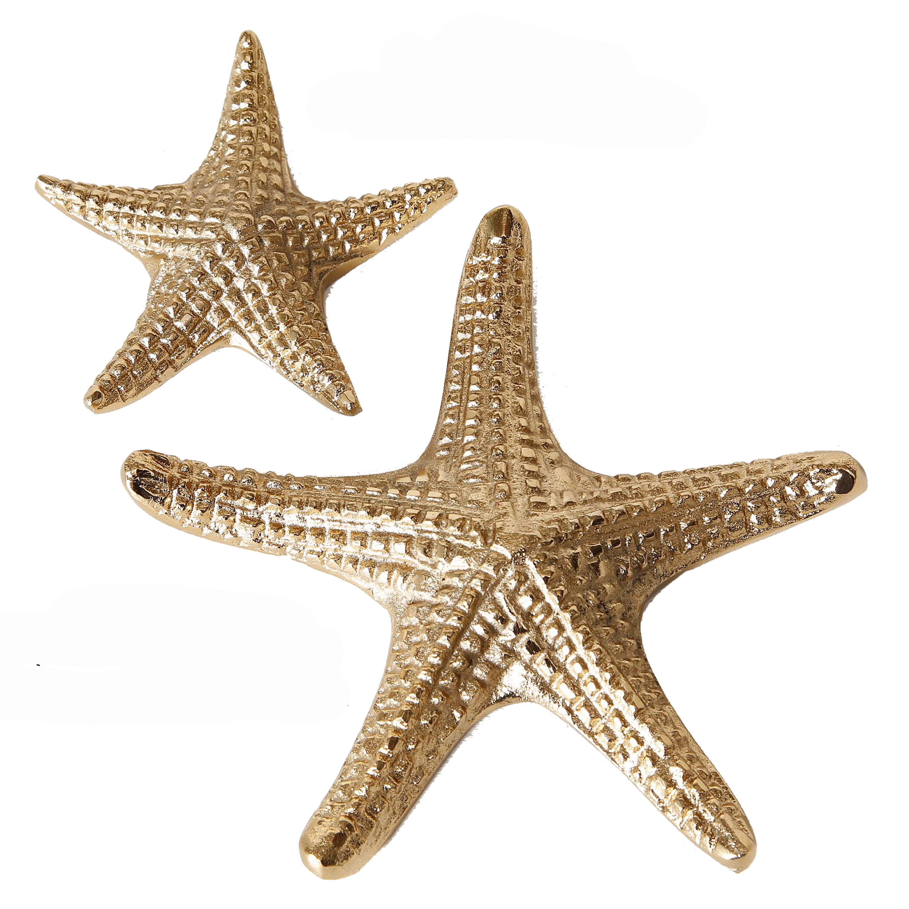 Cape Cod Golden Star Fish Figurines, Set of 2, Hand Cast Aluminum ...