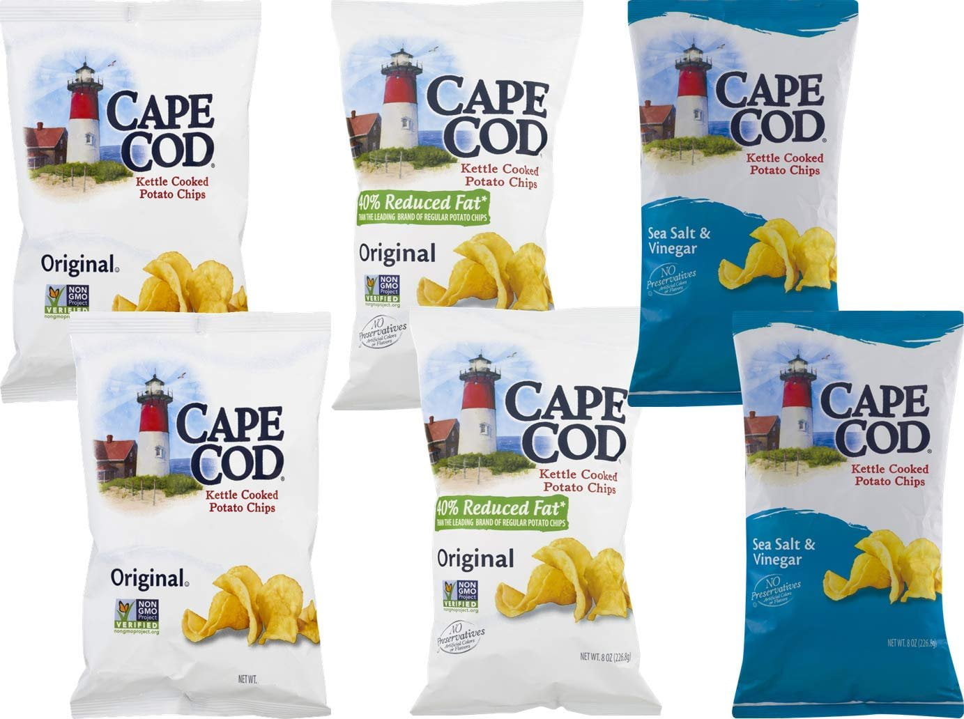 Cape Cod Kettle Cooked Potato Chips- Satisfying, All Natural and Kettle ...