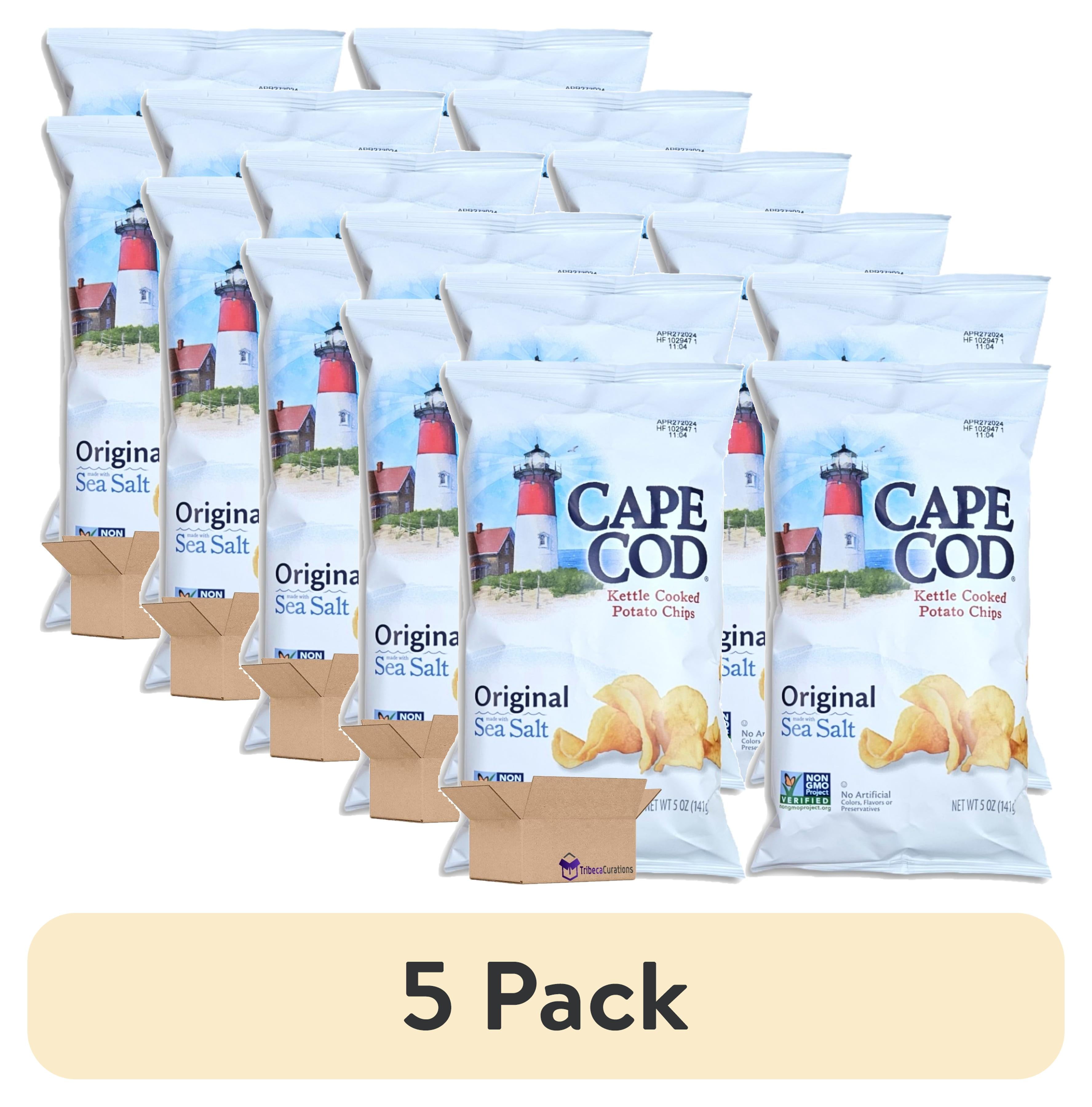 (5 pack) Cape Cod Kettle Cooked Potato Chips Value Pack Original Sea ...