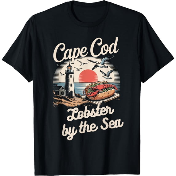 Cape Cod Lighthouse Lobster-Roll Beach Summer T-Shirt - Walmart.com