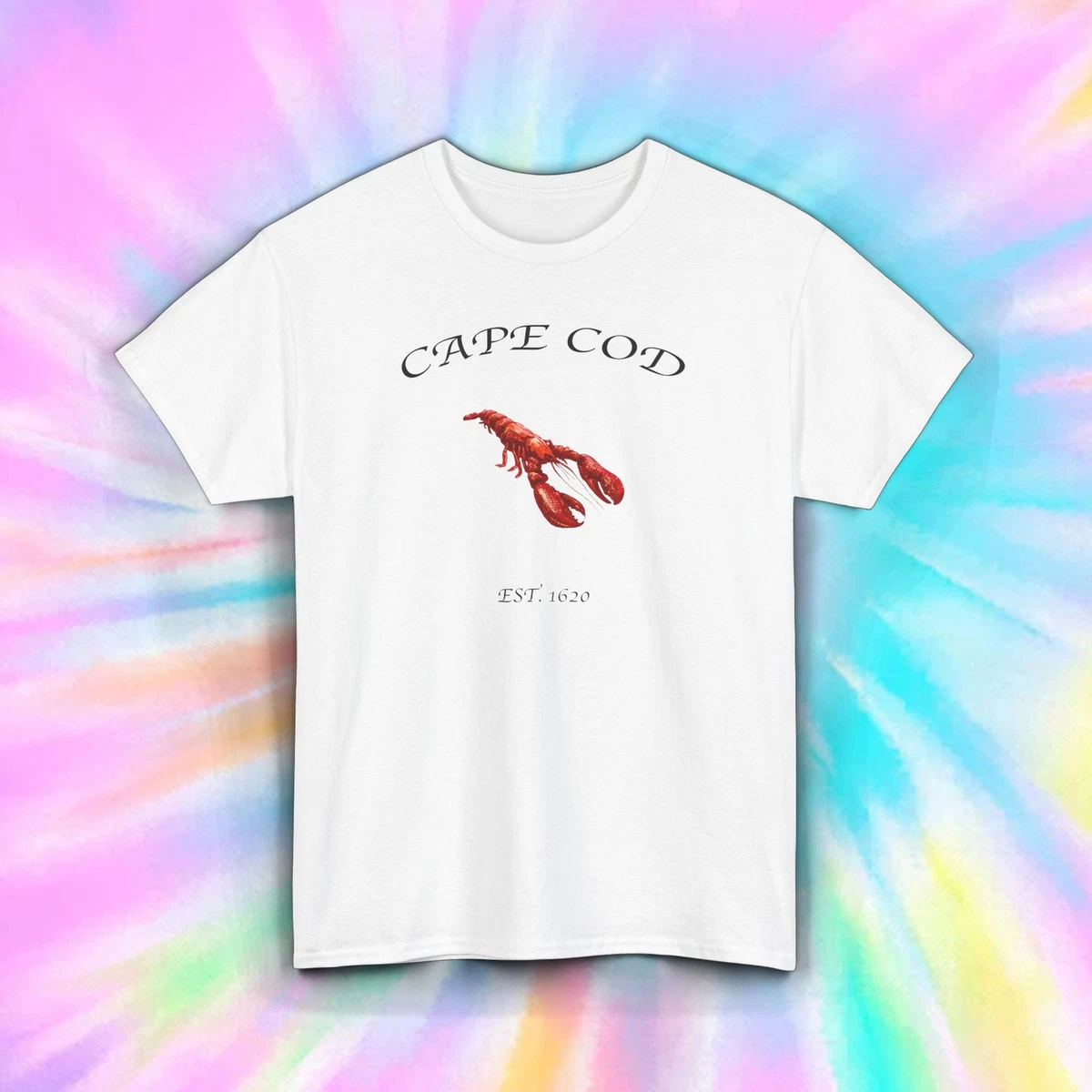 Cape Cod Lobster T-Shirt Vintage Est 1620 New England Travel Graphic ...