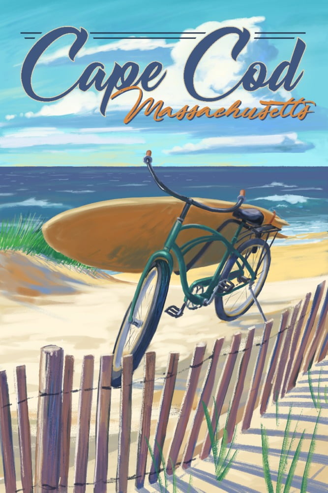 Cape Cod, Massachusetts, Beach Cruiser on Beach (24x36 Giclee Gallery ...