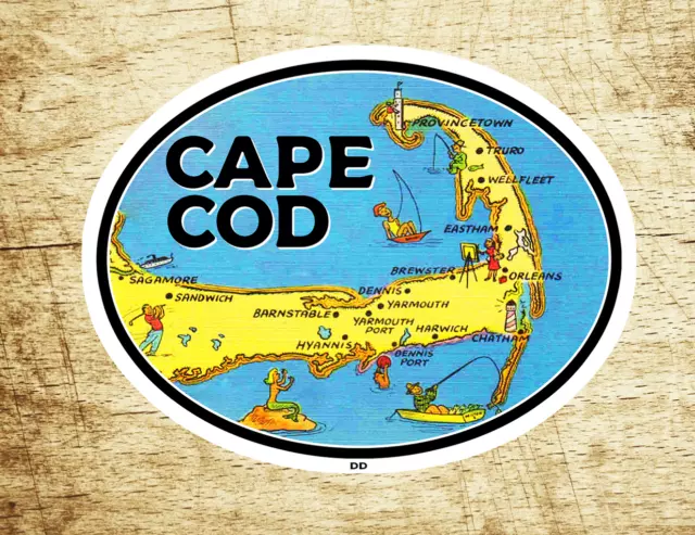 Cape Cod Massachusetts Crabbing Vintage Travel Sticker Decal Phone ...